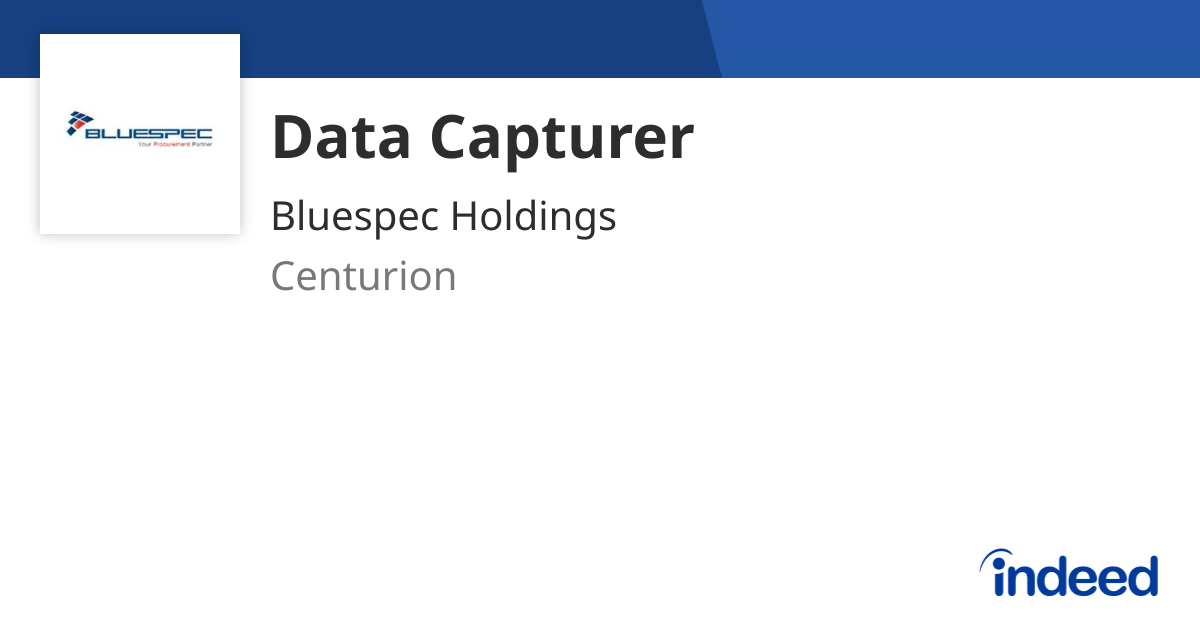 Data Capturer - Centurion, Gauteng - Indeed.com