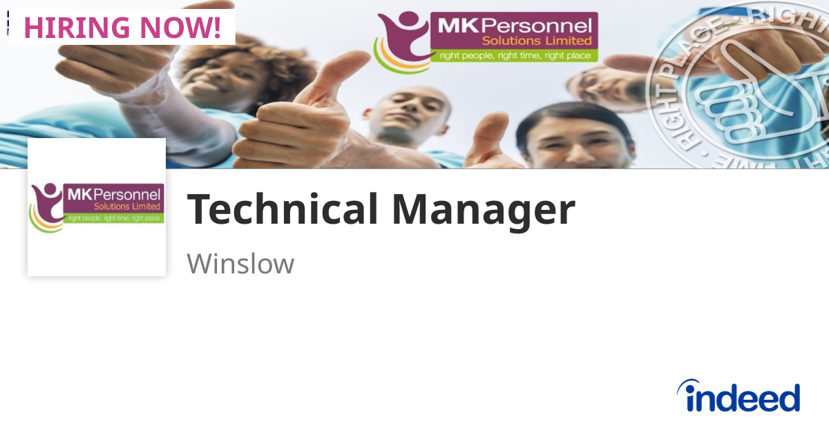 Technical Manager - Winslow MK18 - Indeed.com
