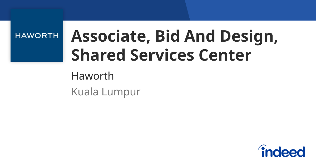 Associate, Bid And Design, Shared Services Center - Kuala Lumpur ...
