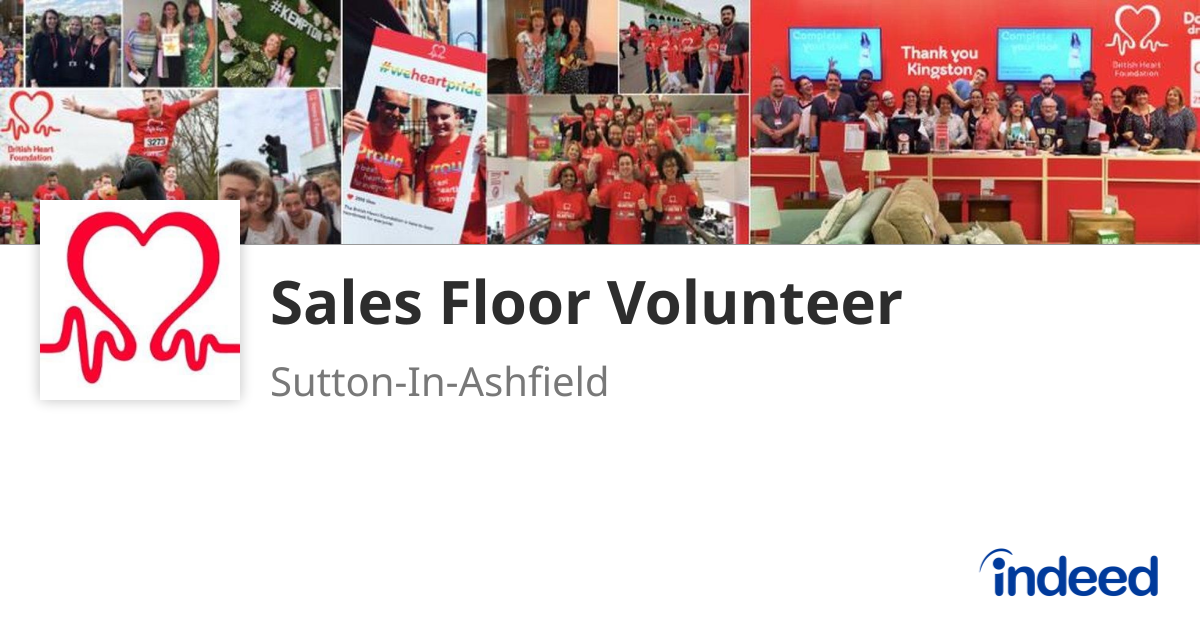 Sales Floor Volunteer - Sutton-In-Ashfield NG17 1BJ - Indeed.com