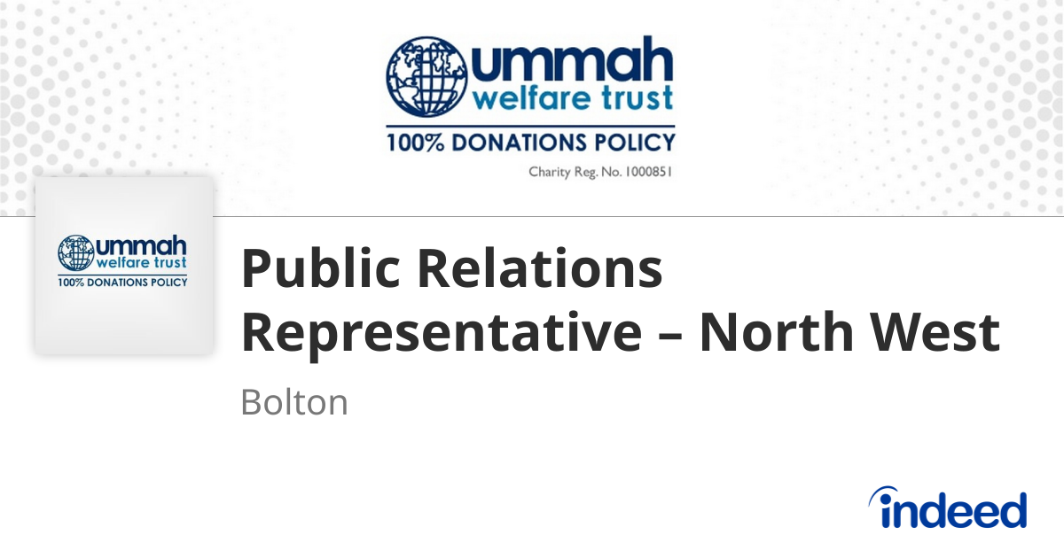 Public Relations Representative – North West - Bolton - Indeed.com