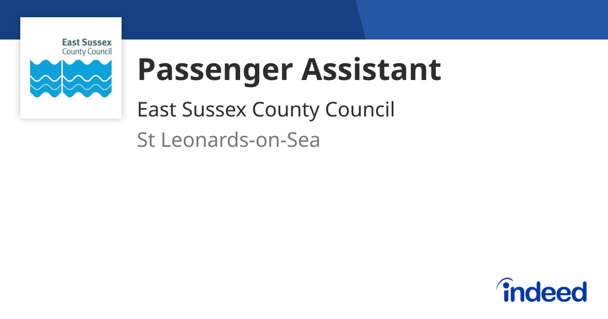 Passenger Assistant - St Leonards-on-Sea - Indeed.com