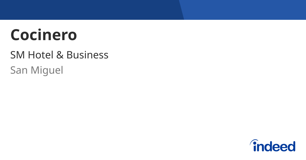 Cocinero - San Miguel, Lima - Indeed.com