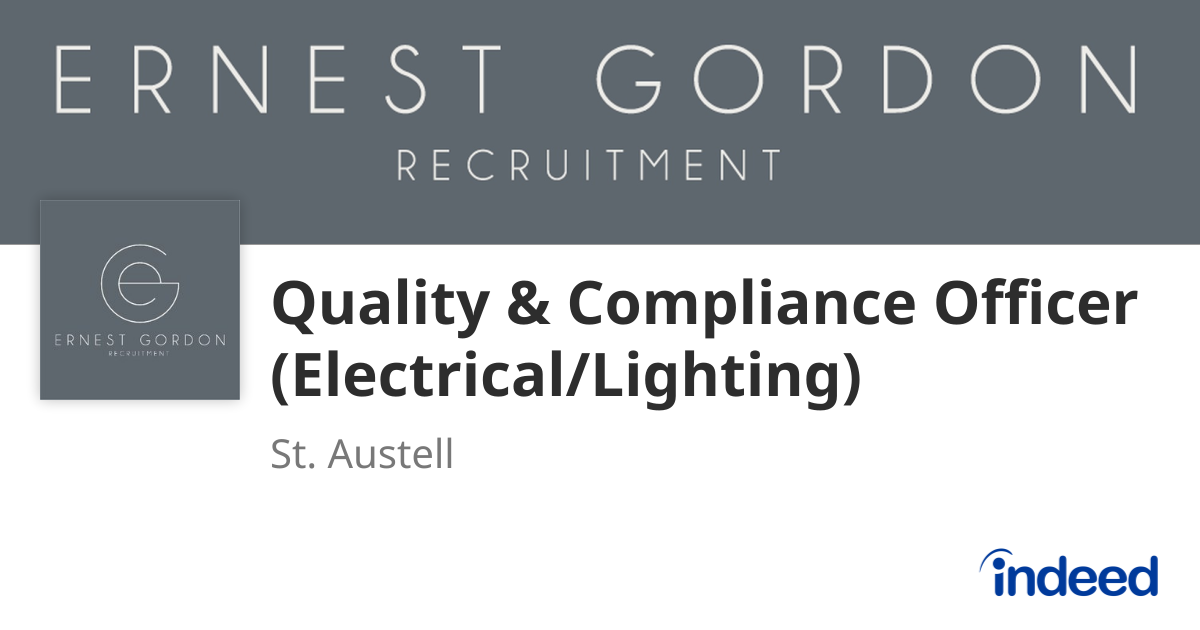 Quality & Compliance Officer (Electrical/Lighting) - St. Austell ...