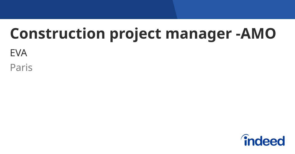 Chef de projet AMO développement franchises H/F - 75020 Paris - Indeed.com