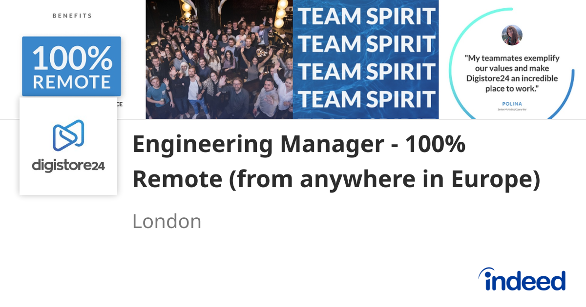 Engineering Manager - 100% Remote (from anywhere in Europe) (m/f/d ...