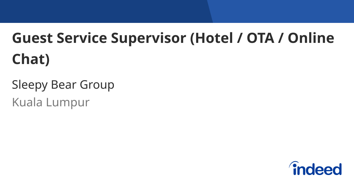 Guest Service Team Lead (Hotel / Airbnb) - Kuala Lumpur - Indeed.com