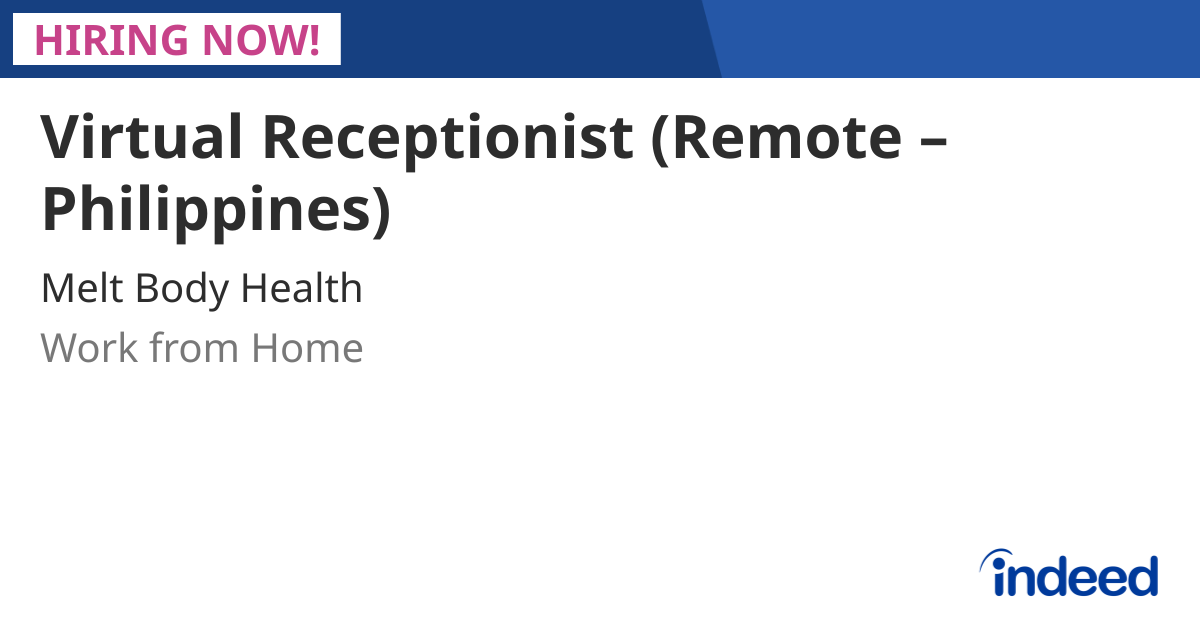 Virtual Receptionist (Remote – Philippines) - Work from Home - Indeed.com