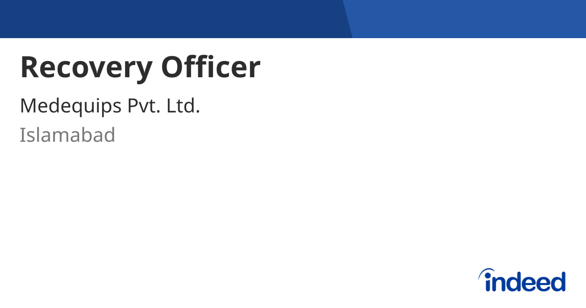 Recovery Officer - Islamabad - Indeed.com