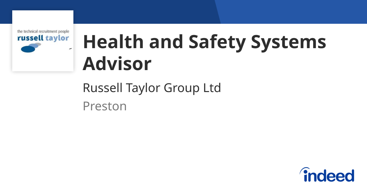 Health and Safety Systems Advisor - Preston - Indeed.com