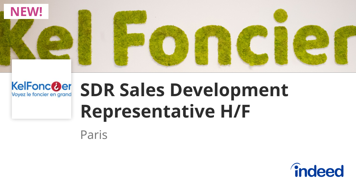 SDR Sales Development Representative H/F - 75012 Paris - Indeed.com