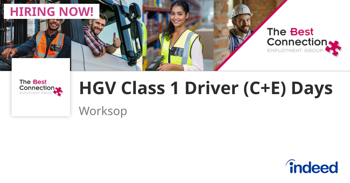 HGV Class 1 Driver (C+E) Days - Worksop - Indeed.com