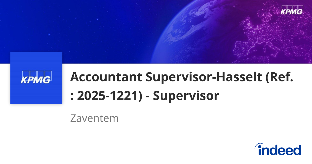 Accountant Supervisor-Hasselt (Ref. : 2025-1221) - Supervisor - 1930 ...