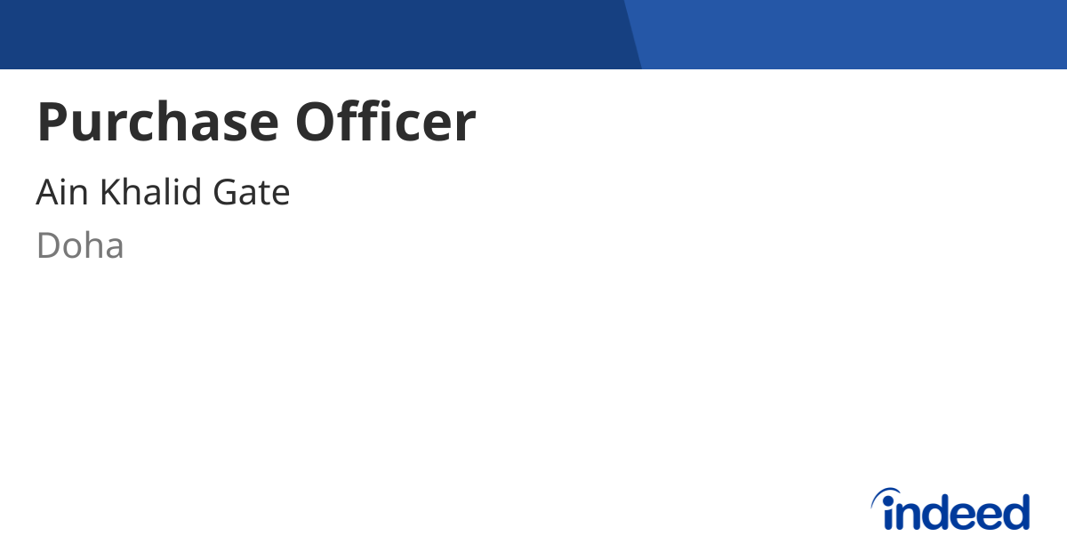 Purchase Officer - Doha - Indeed.com