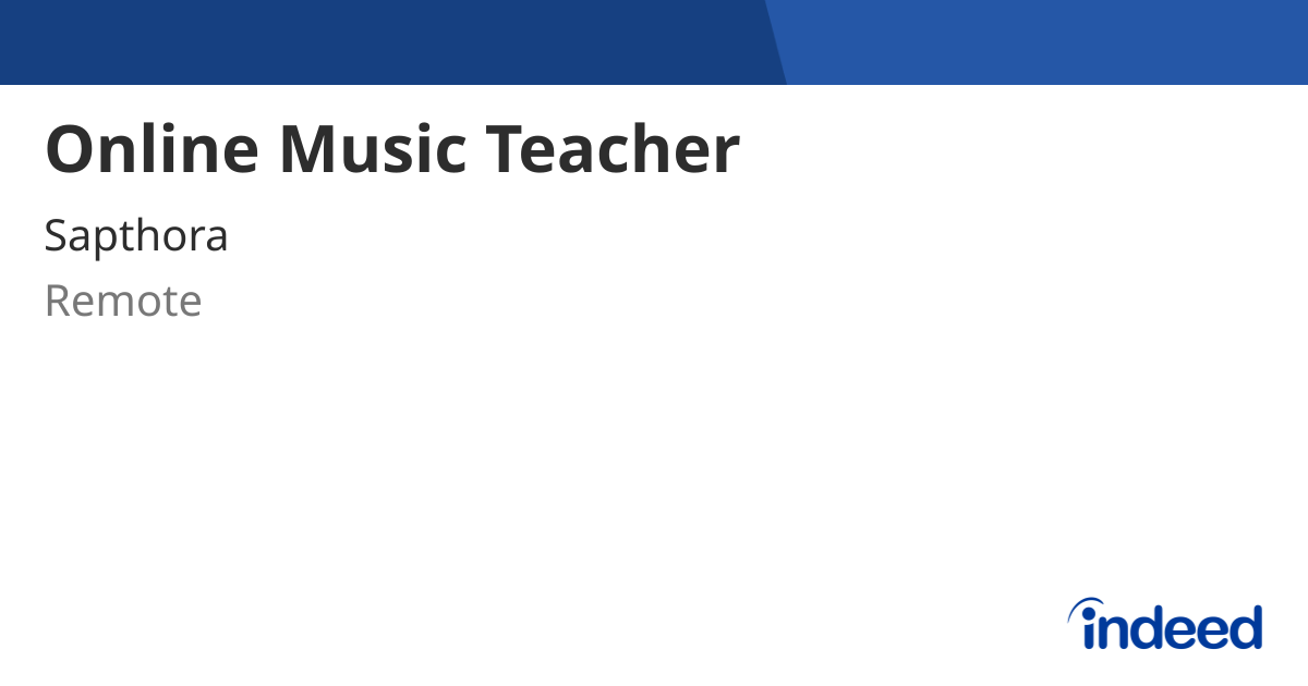Online Music Teacher - Remote - Indeed.com