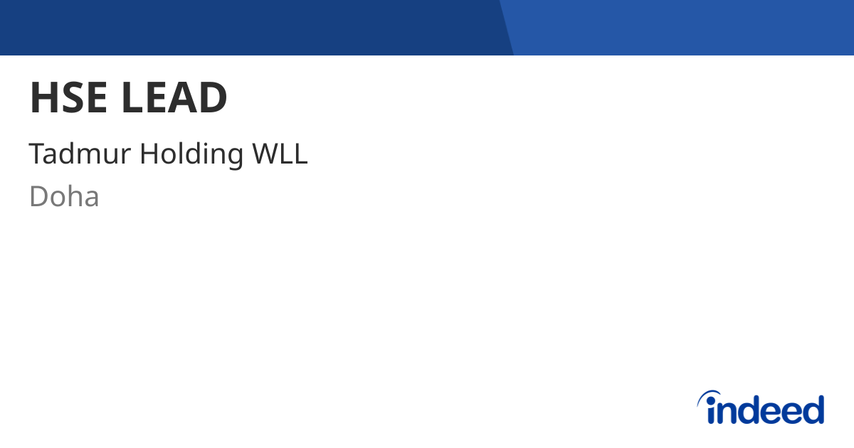 HSE LEAD - Doha - Indeed.com