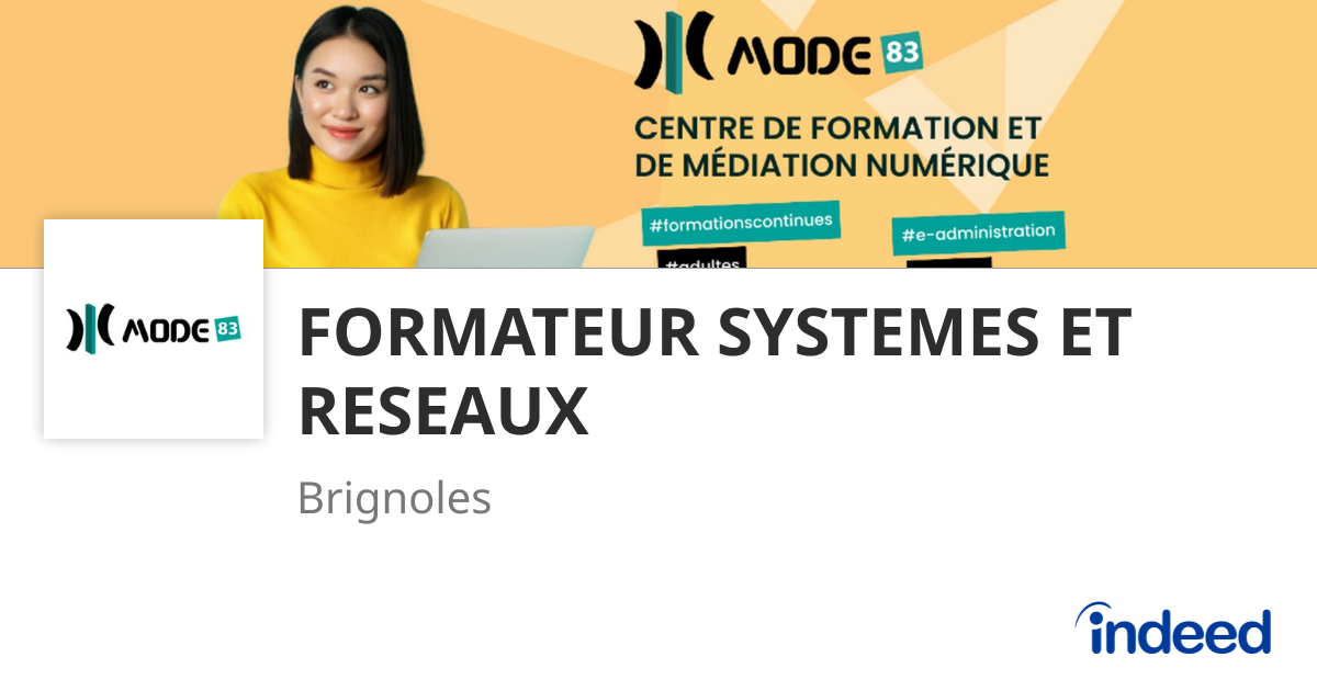 FORMATEUR SYSTEMES ET RESEAUX - 83170 Brignoles - Indeed.com