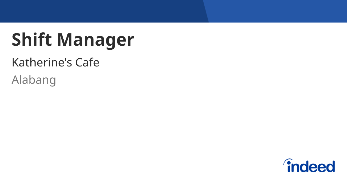 Shift Manager - Alabang - Indeed.com