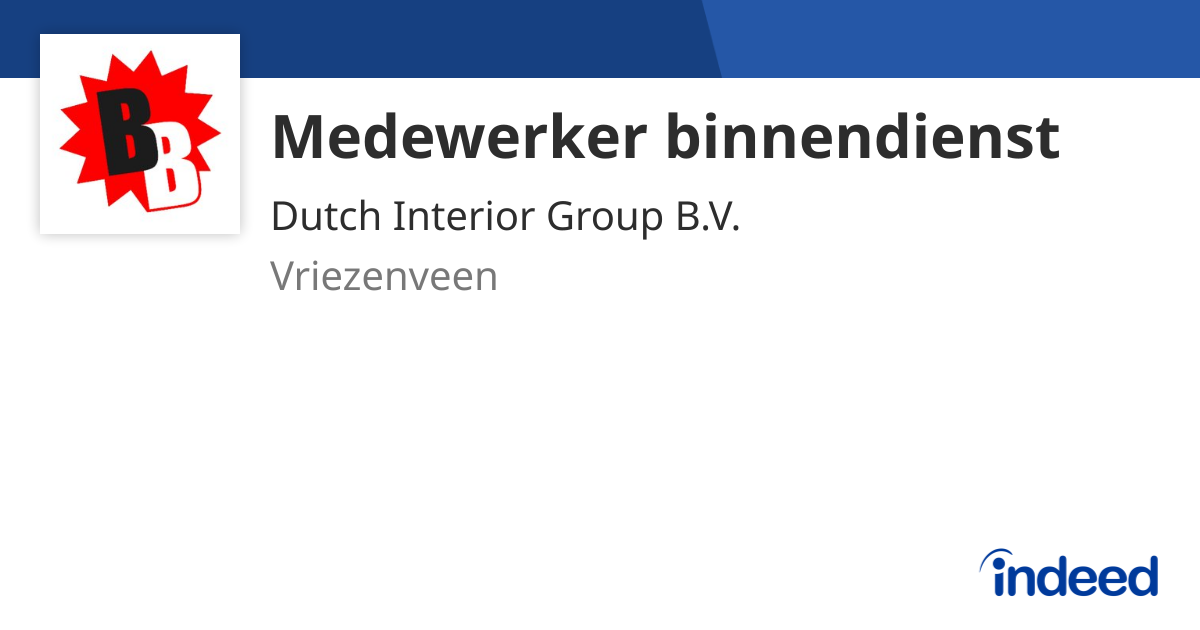 Medewerker binnendienst - 7671 Vriezenveen - Indeed.com