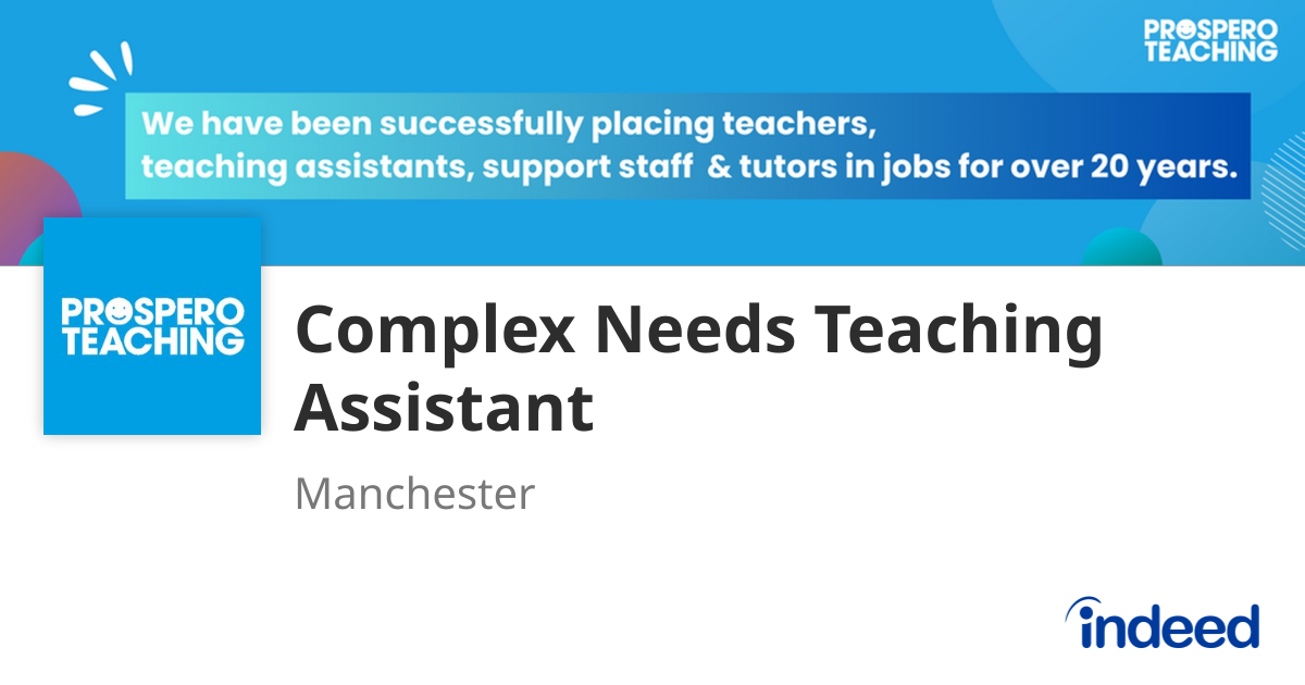 Complex Needs Teaching Assistant - Manchester - Indeed.com