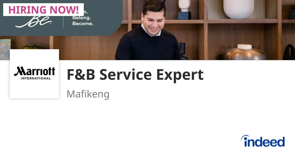 F&B Service Expert - Mafikeng, North West 2745 - Indeed.com