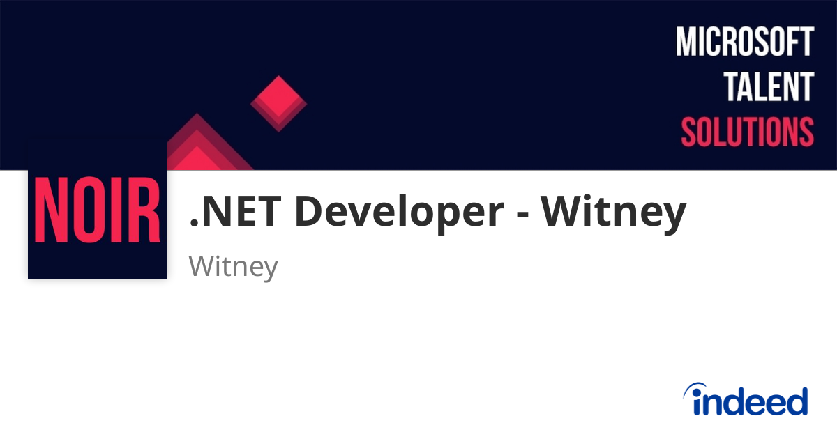 .NET Developer - Witney - Witney OX28 1AE - Indeed.com