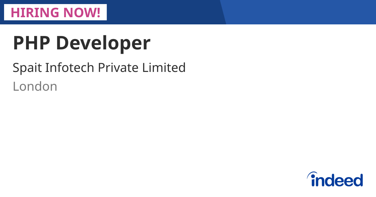 PHP Developer - London - Indeed.com