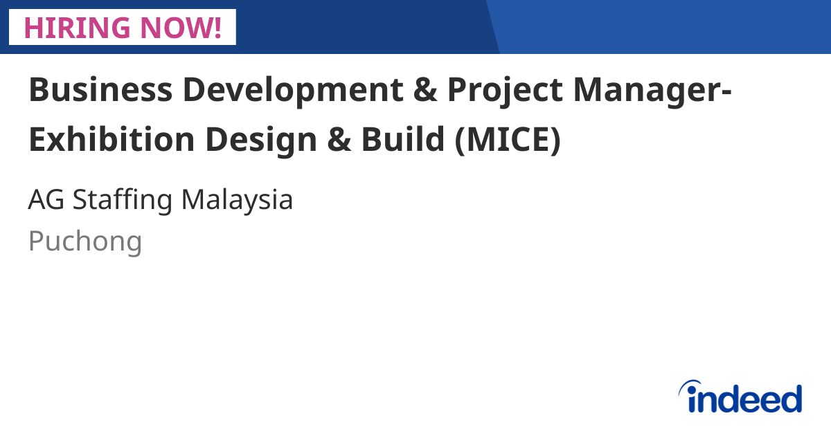 Business Development & Project Manager- Exhibition Design & Build (MICE ...