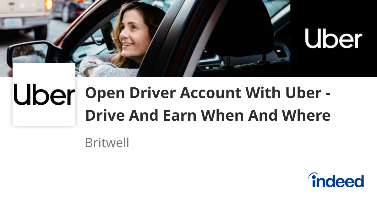 Open Driver Account With Uber - Drive And Earn When And Where You Want ...