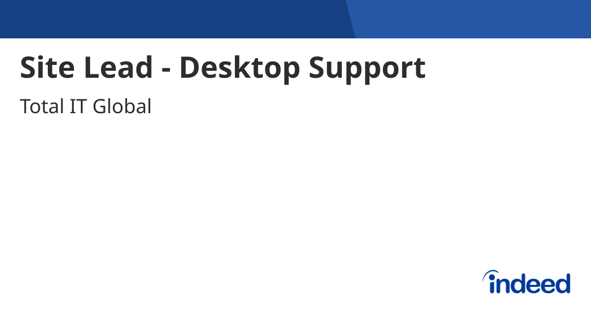 Site Lead - Desktop Support - Pune, Maharashtra - Indeed.com