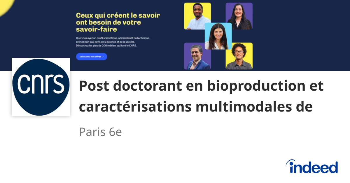 Post doctorant en bioproduction et caractérisations multimodales de ...