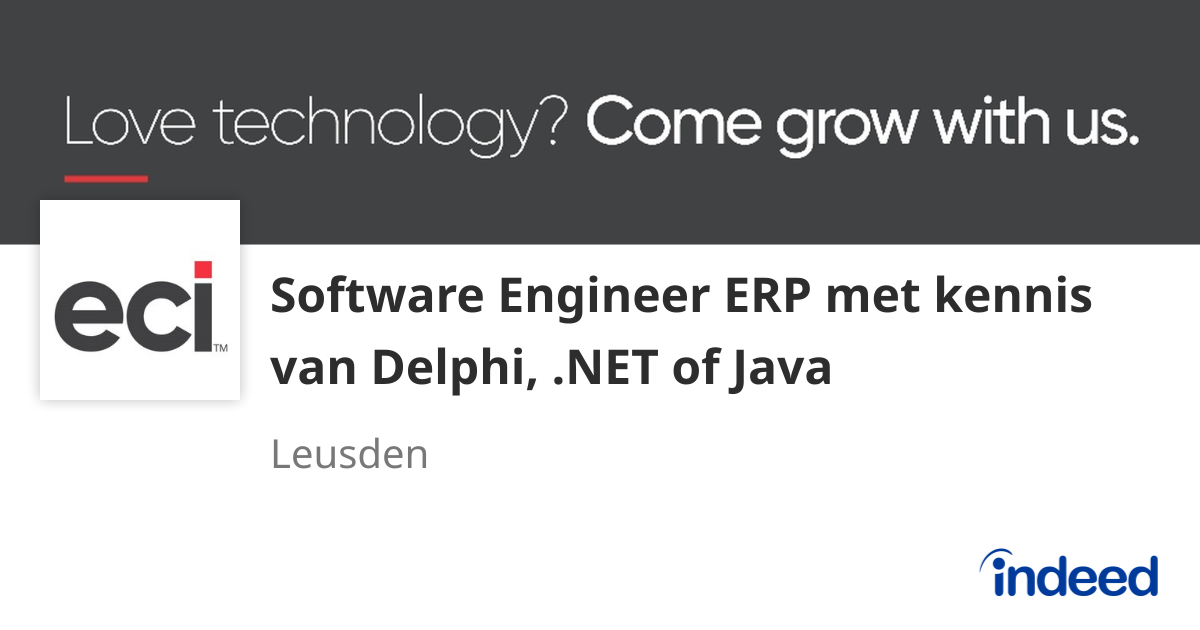 Software Engineer ERP met kennis van Delphi, .NET of Java - 3833 Leusden - Indeed.com
