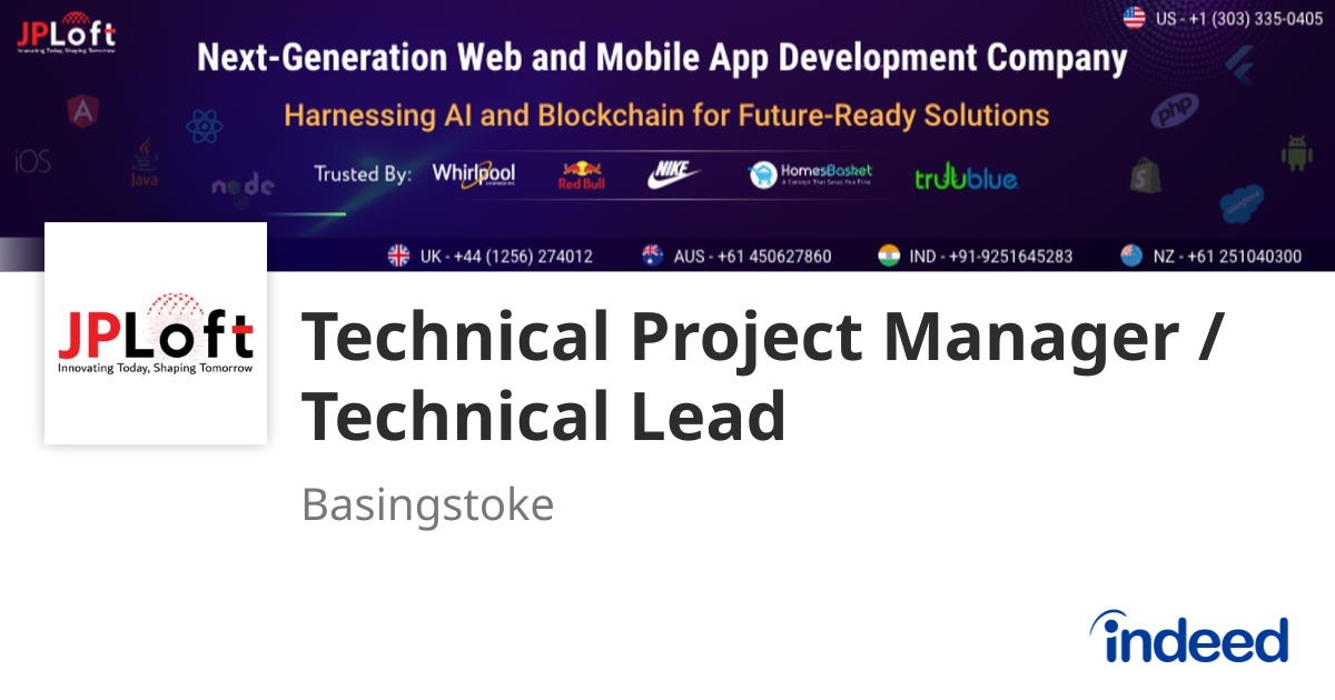 Technical Project Manager / Technical Lead - Basingstoke - Indeed.com