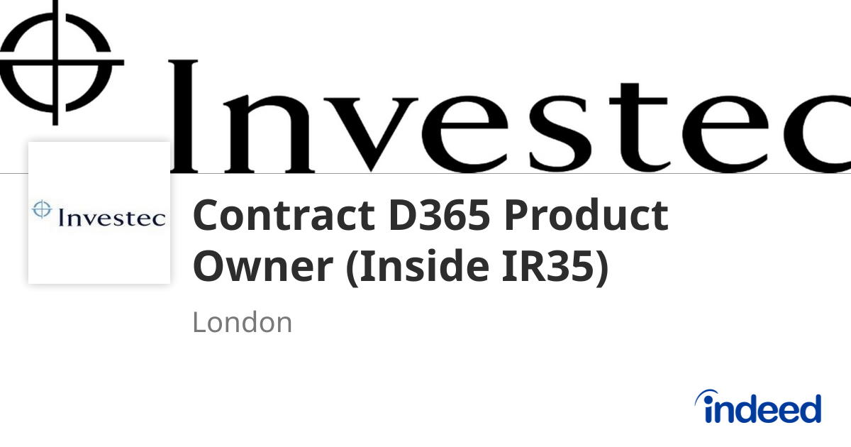 Contract D365 Product Owner (Inside IR35) - London - Indeed.com