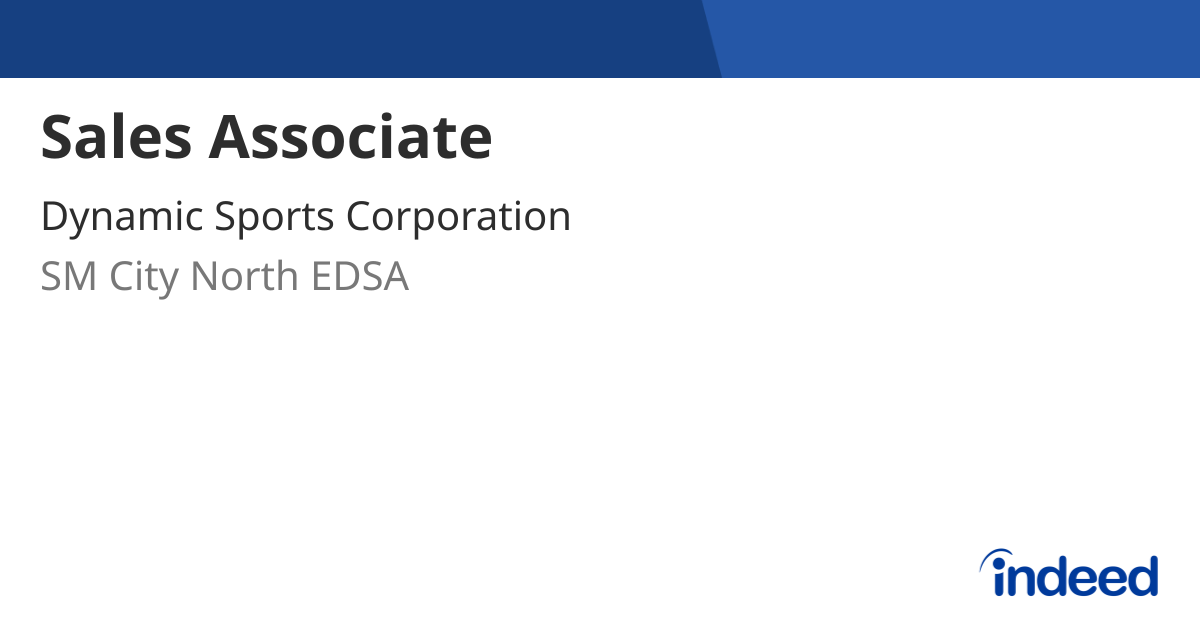 Sales Associate - SM City North EDSA - Indeed.com