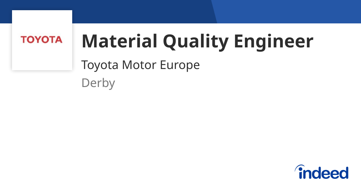 Material Quality Engineer - Derby - Indeed.com