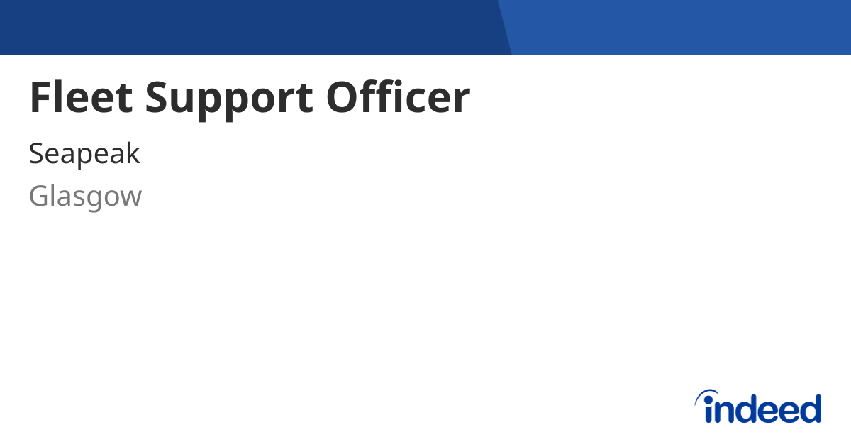 Fleet Support Officer - Glasgow G3 8EX - Indeed.com
