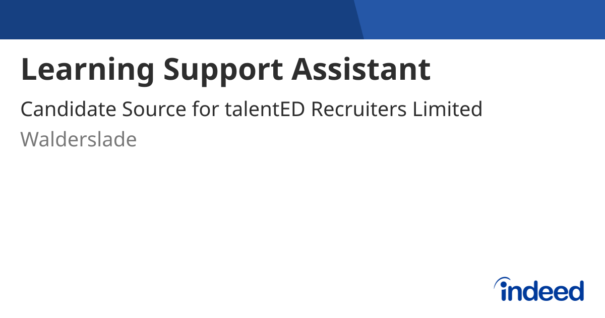 Learning Support Assistant - Walderslade ME5 0HH - Indeed.com