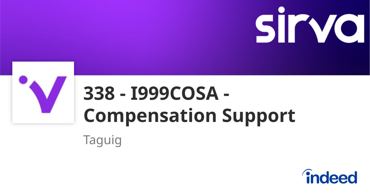 338 - I999COSA - Compensation Support Analyst - Taguig - Indeed.com