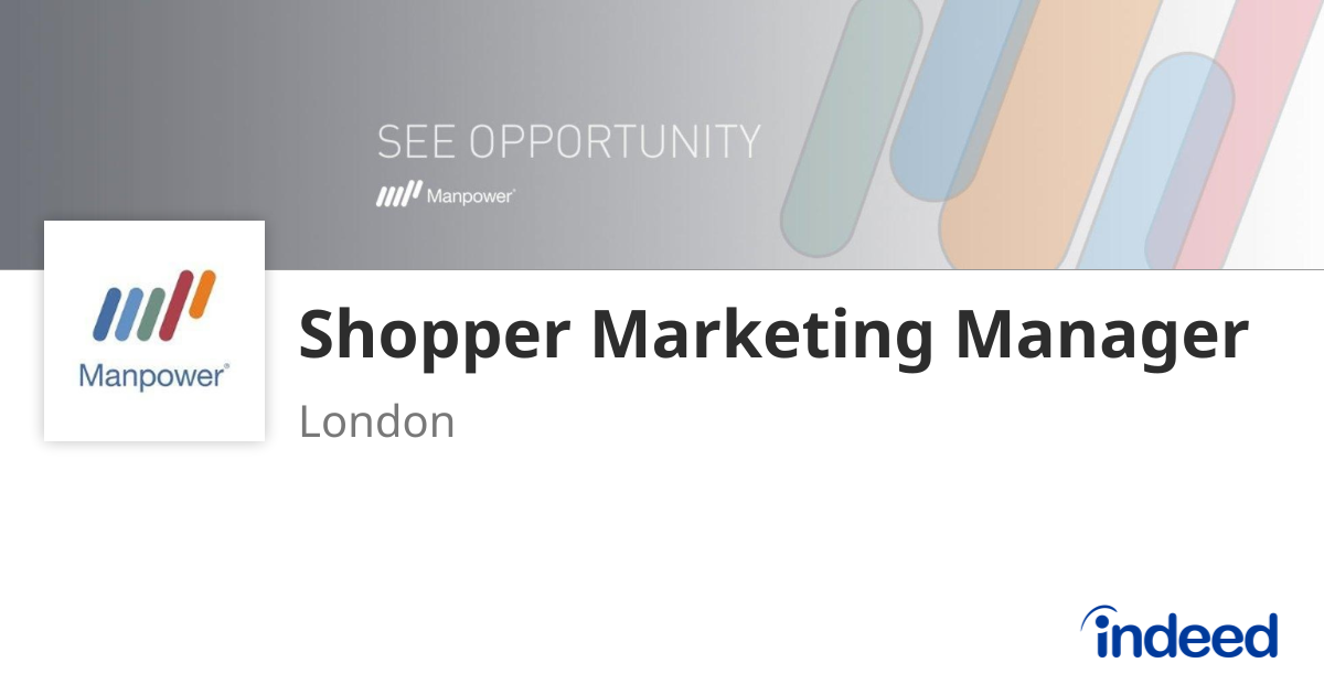 Shopper Marketing Manager - London EC3V 3LA - Indeed.com