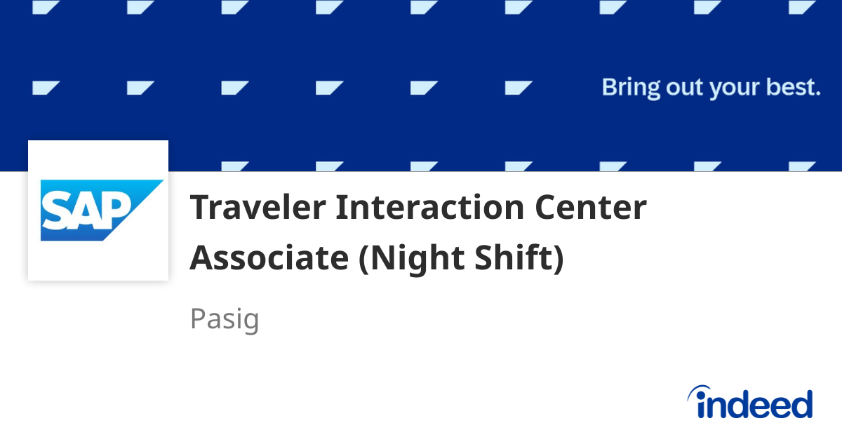Traveler Interaction Center Associate (Night Shift) - Pasig - Indeed.com