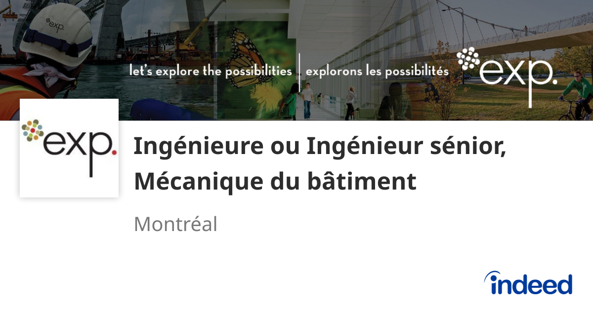 Ingénieure ou Ingénieur sénior, Mécanique du bâtiment - Montréal, QC ...