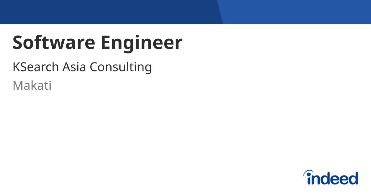 Software Engineer - Makati - Indeed.com