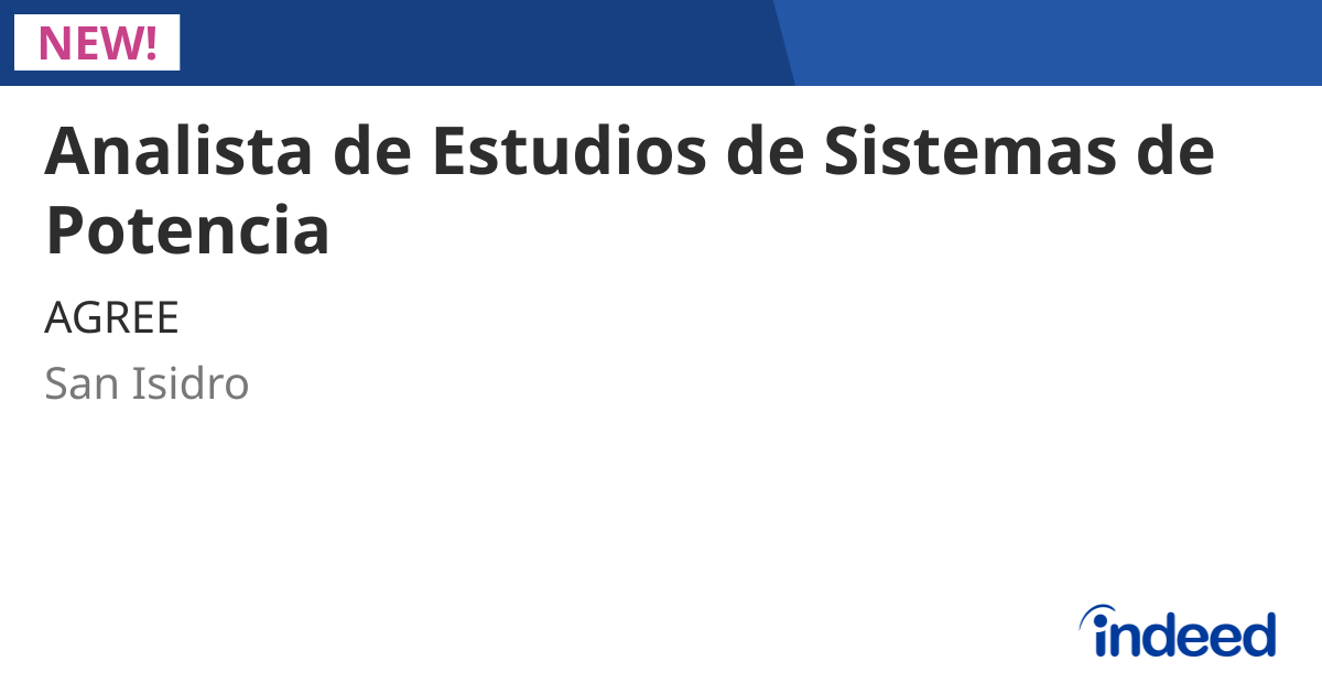 Analista de Estudios de Sistemas de Potencia - San Isidro 15073 ...