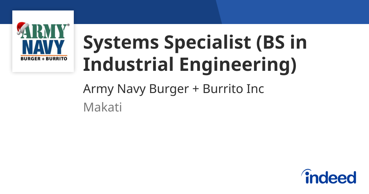 Systems Specialist (BS in Industrial Engineering) - Makati - Indeed.com