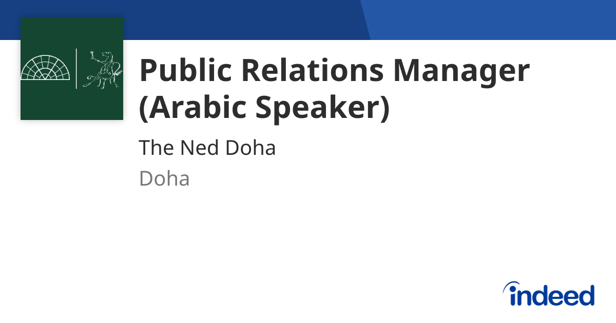 Public Relations Manager (Arabic Speaker) - Doha - Indeed.com
