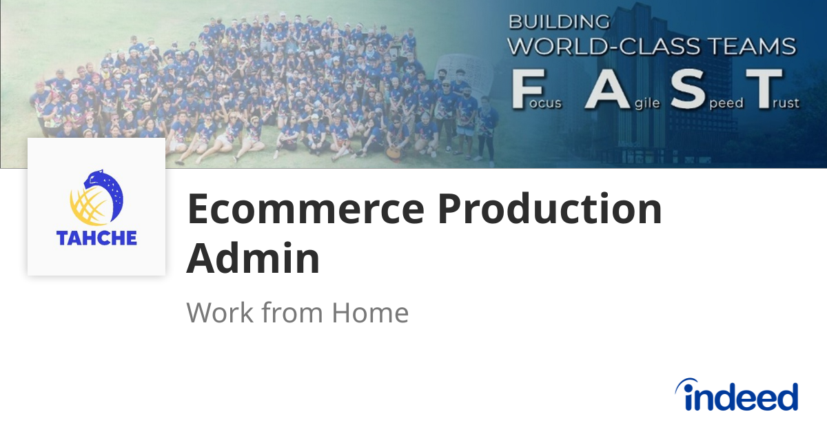 Ecommerce Production Admin - Work from Home - Indeed.com