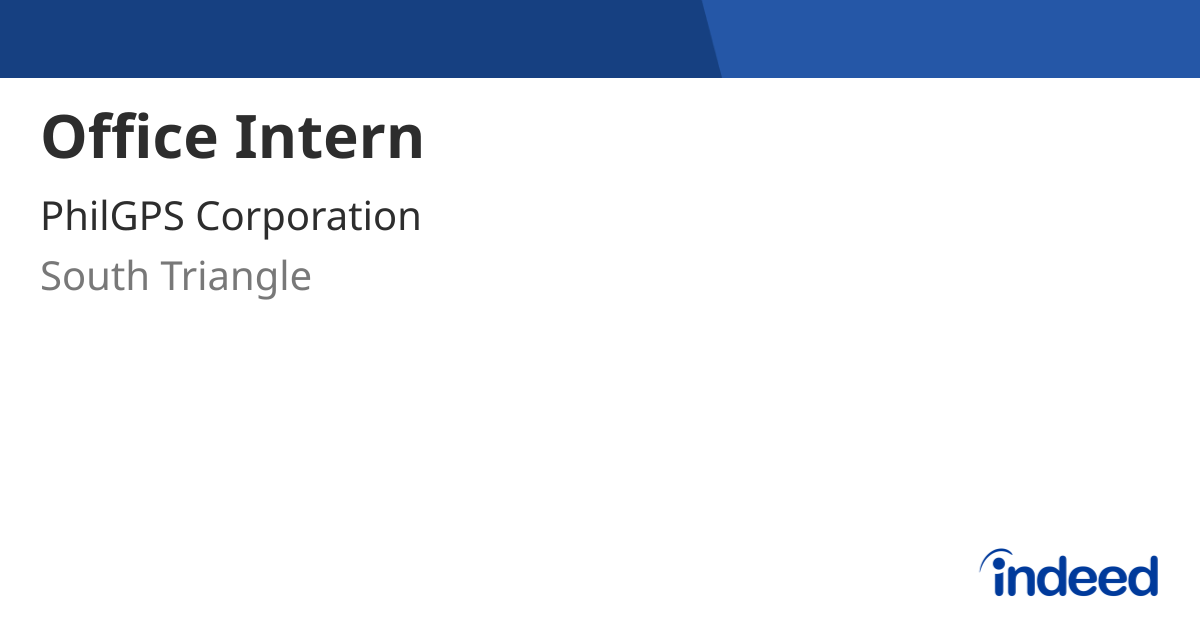 Office Intern - South Triangle 1103 P00 - Indeed.com