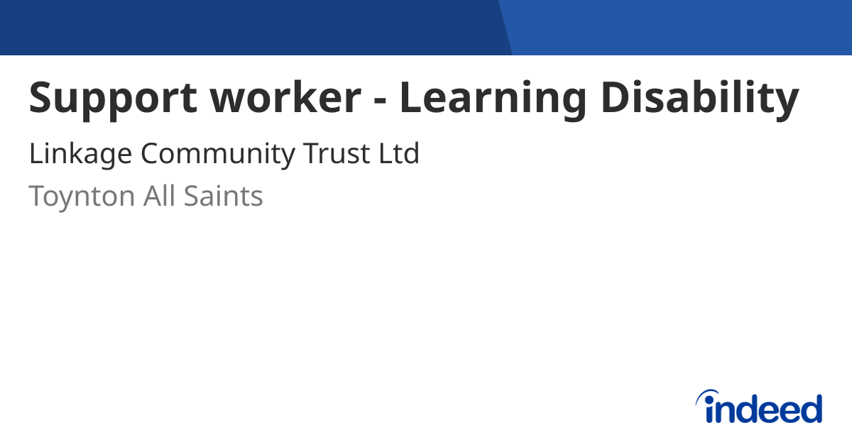 Support worker - Learning Disability - Toynton All Saints PE23 - Indeed.com