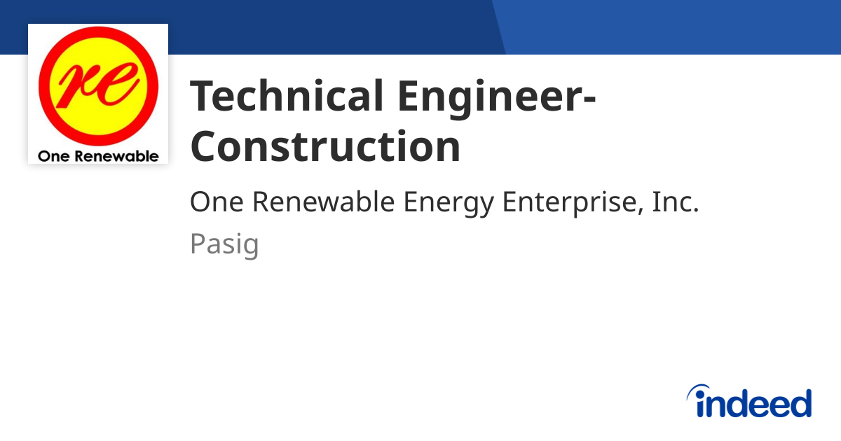 Technical Engineer- Construction - Pasig - Indeed.com